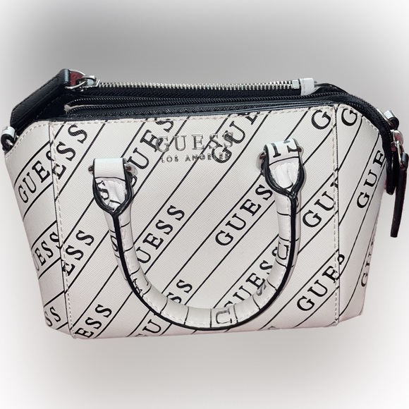 Guess | Bags | Guess Logo Mini Handbag Black And White | Poshmark